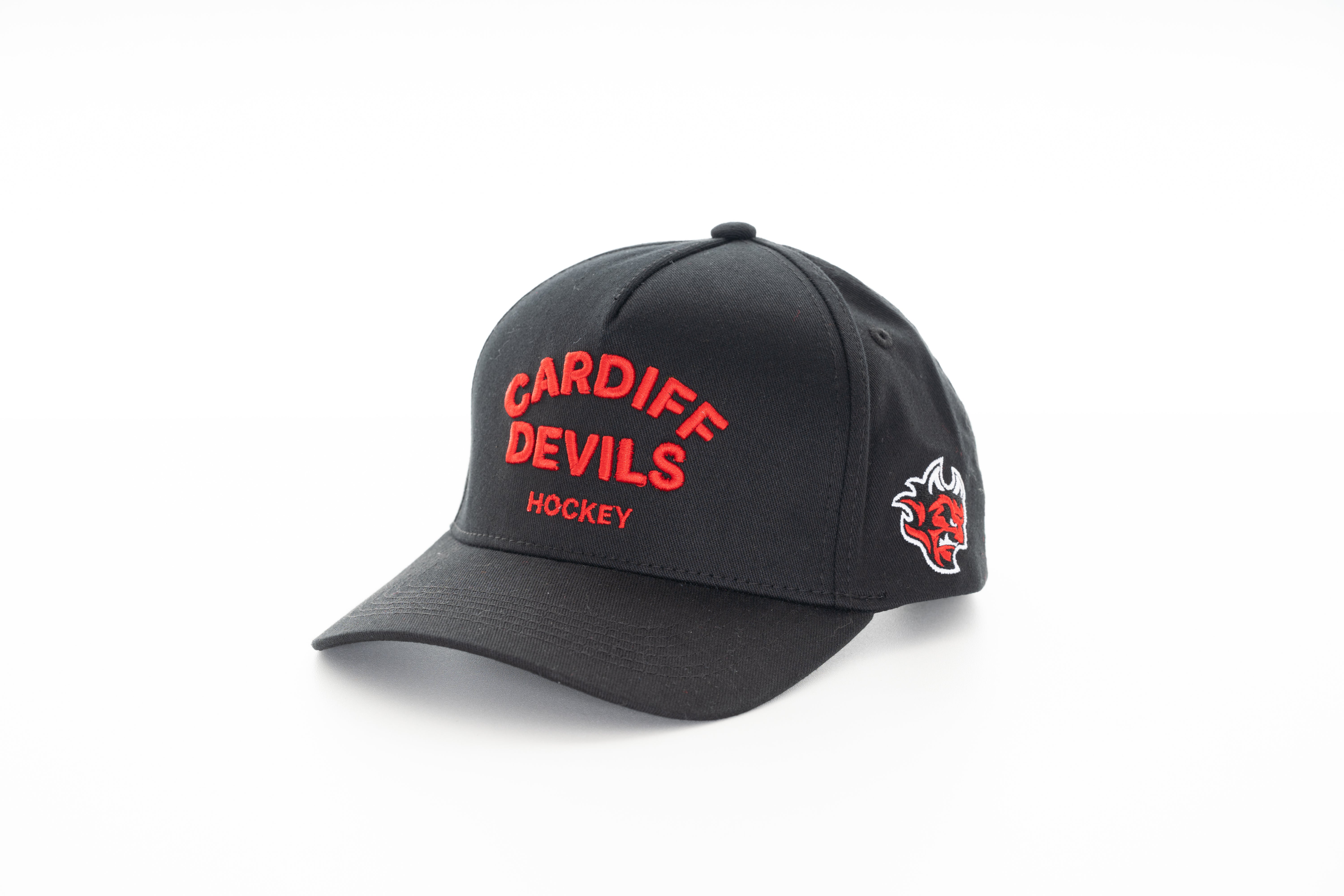 Black / Red Cardiff Devils Baseball Cap - Kids