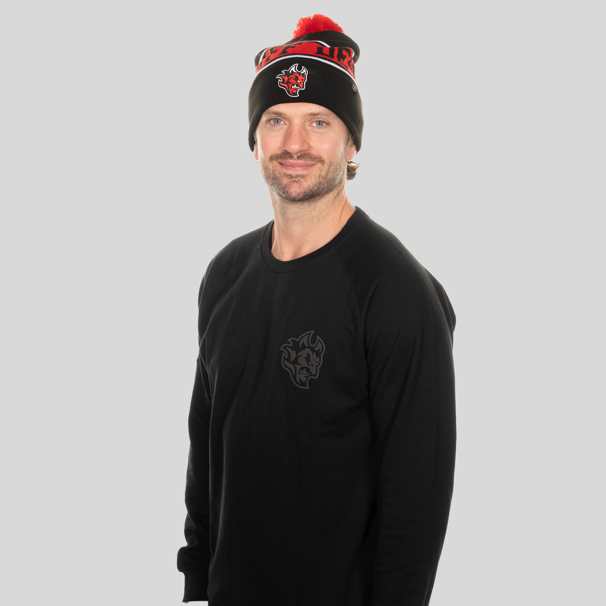 Black on black long sleeve crewneck top | Cardiff Devils