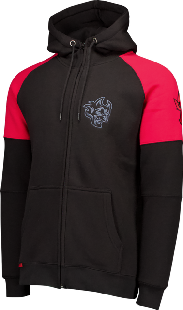 Cardiff Devils Black / Red Full Zip Hoodie - Adults