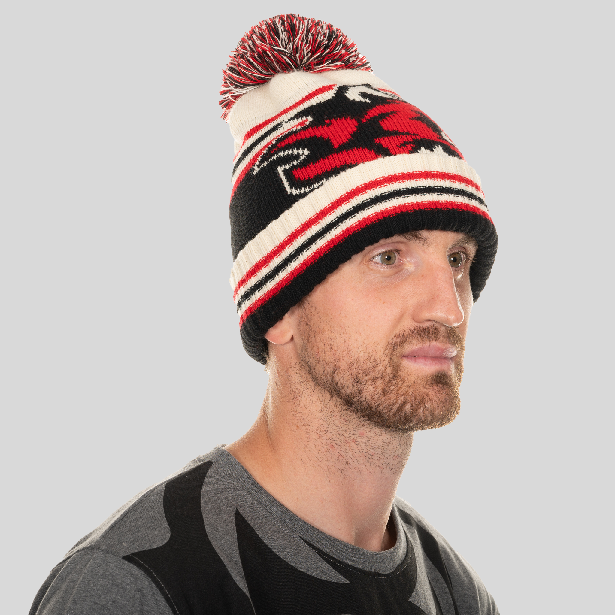 Devils Logo Knitted Effect Bobble Hat | Cardiff Devils